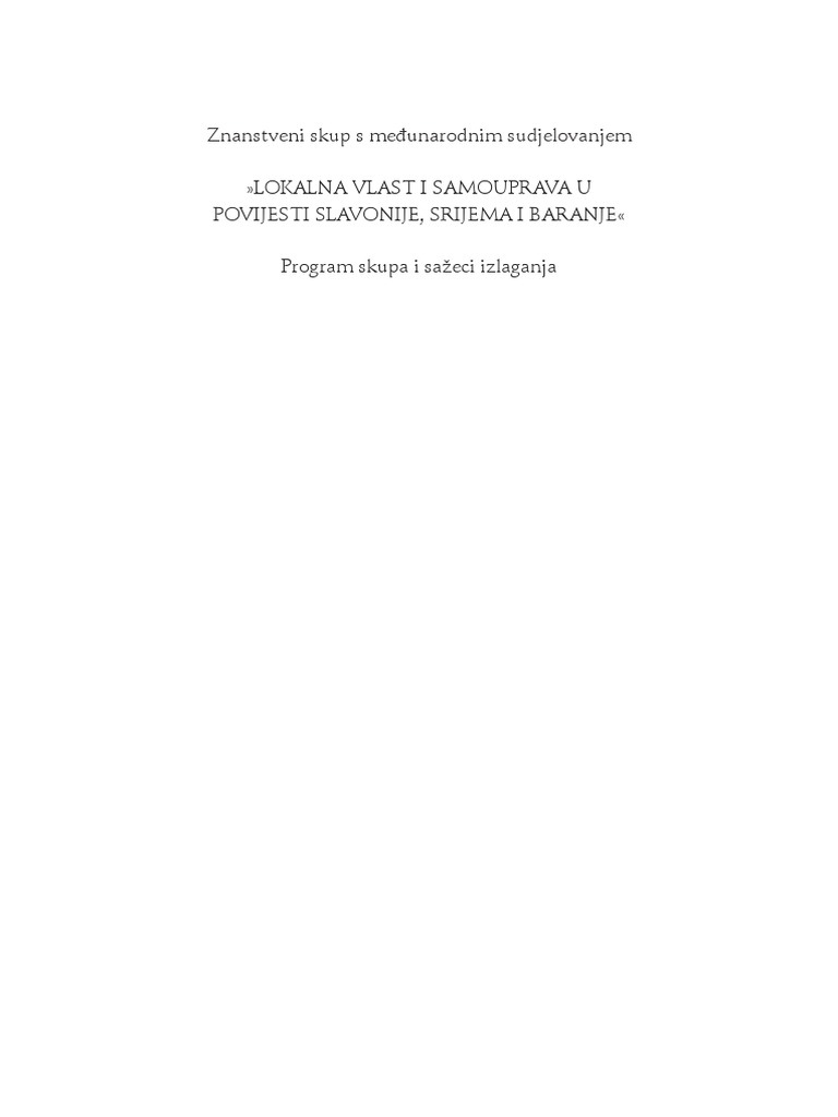 Program Skupa I Sazeci Izlaganja | PDF