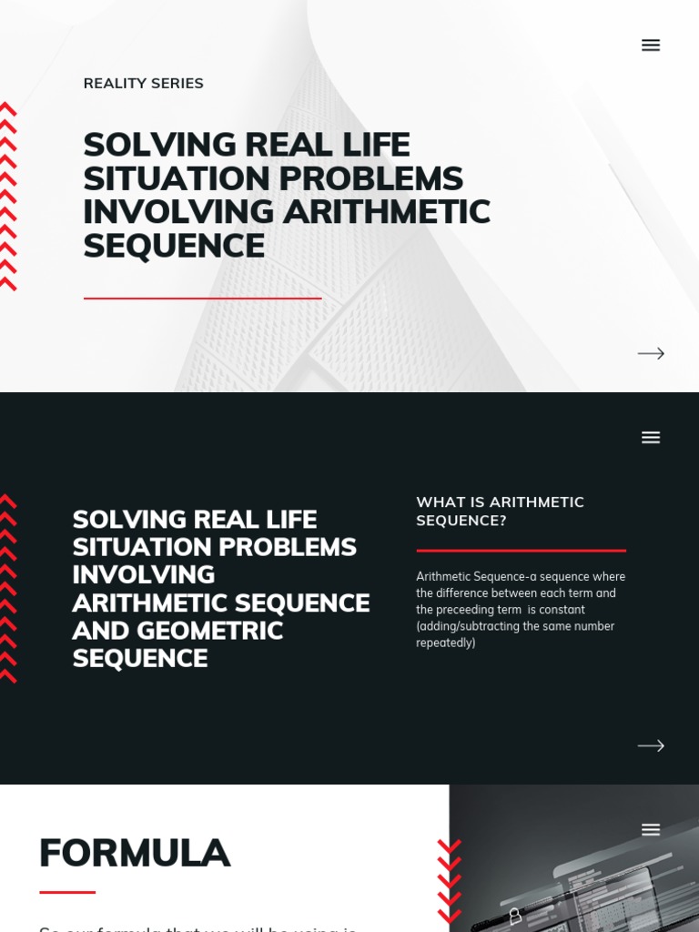 Solve Real-Life Problems Involving Arithmetic and Geometric Sequences | PDF | Arithmetic ...