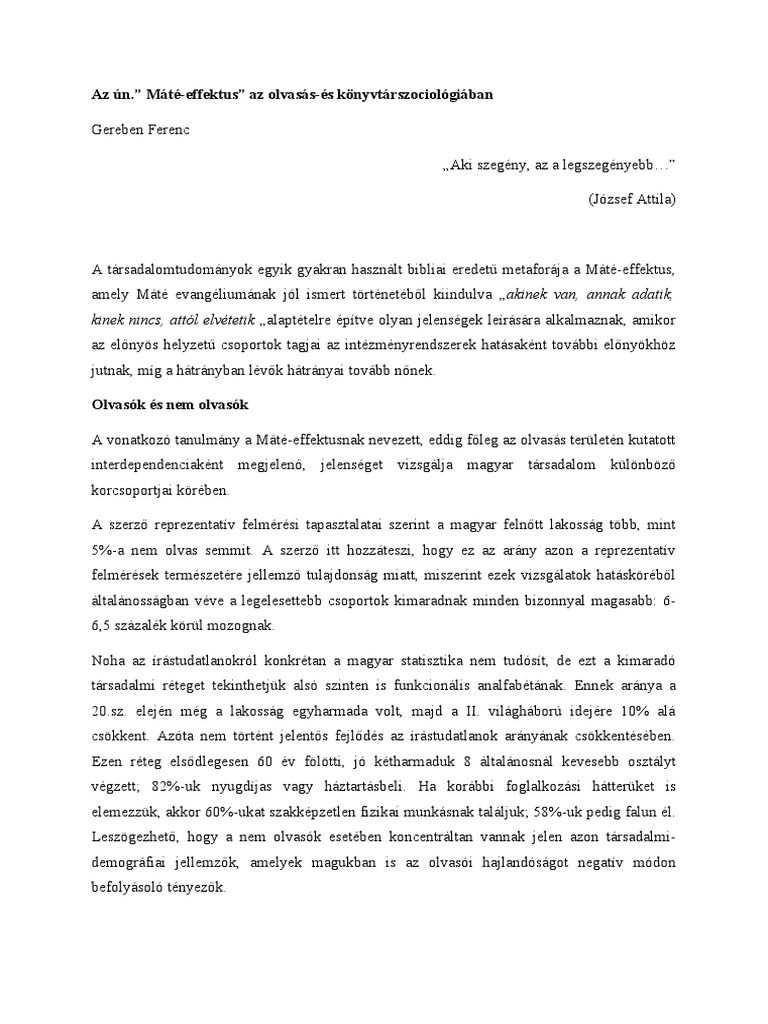 Máté Effektus | PDF