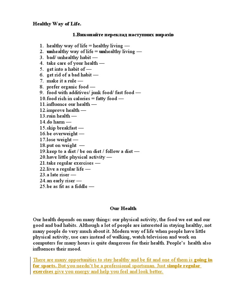 Healthy Way of Life | PDF | Dieting | Determinants Of Health