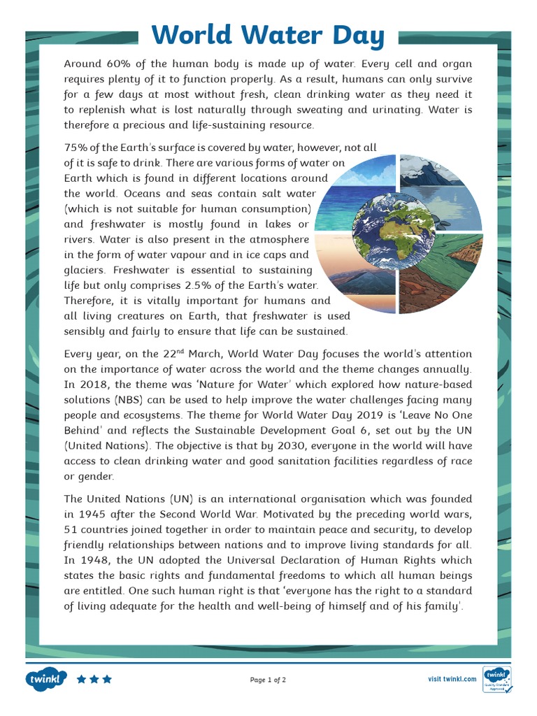 World Water Day: A Call for Action | PDF | Drinking Water | Water