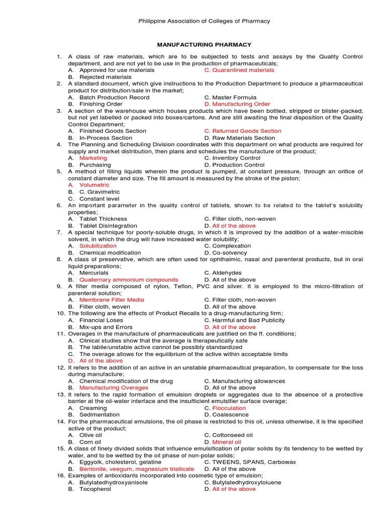 Manuf Pacop | PDF | Tablet (Pharmacy) | Emulsion