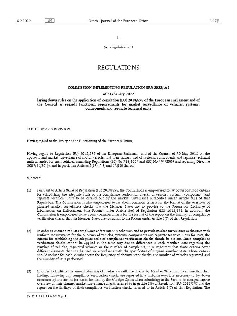 Compliance Verification Criteria for Vehicles | PDF | Regulatory ...