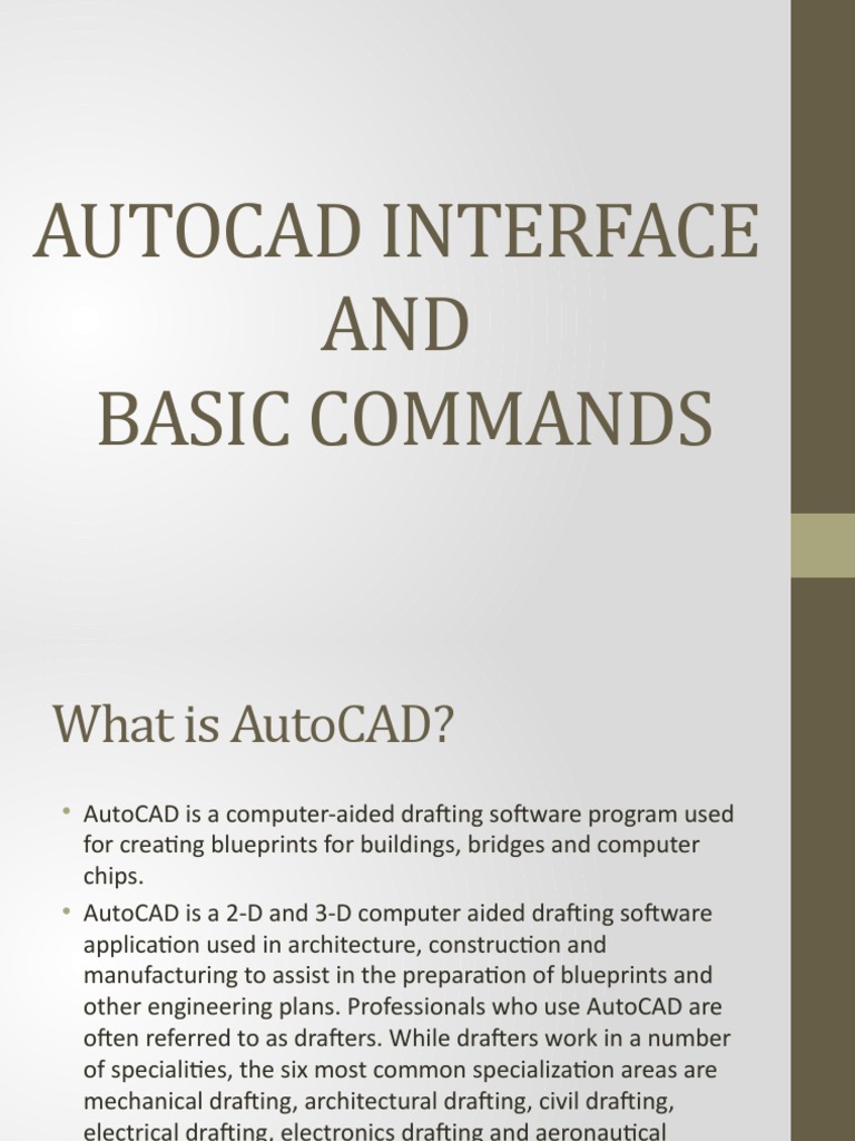 Autocad Interface and Basic Commands | PDF | Technical Drawing | Menu ...