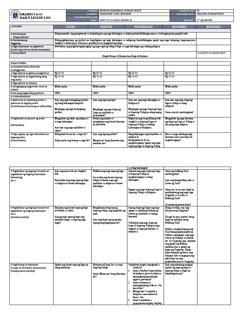 AP3-DLL Q1 - Week 5 | PDF
