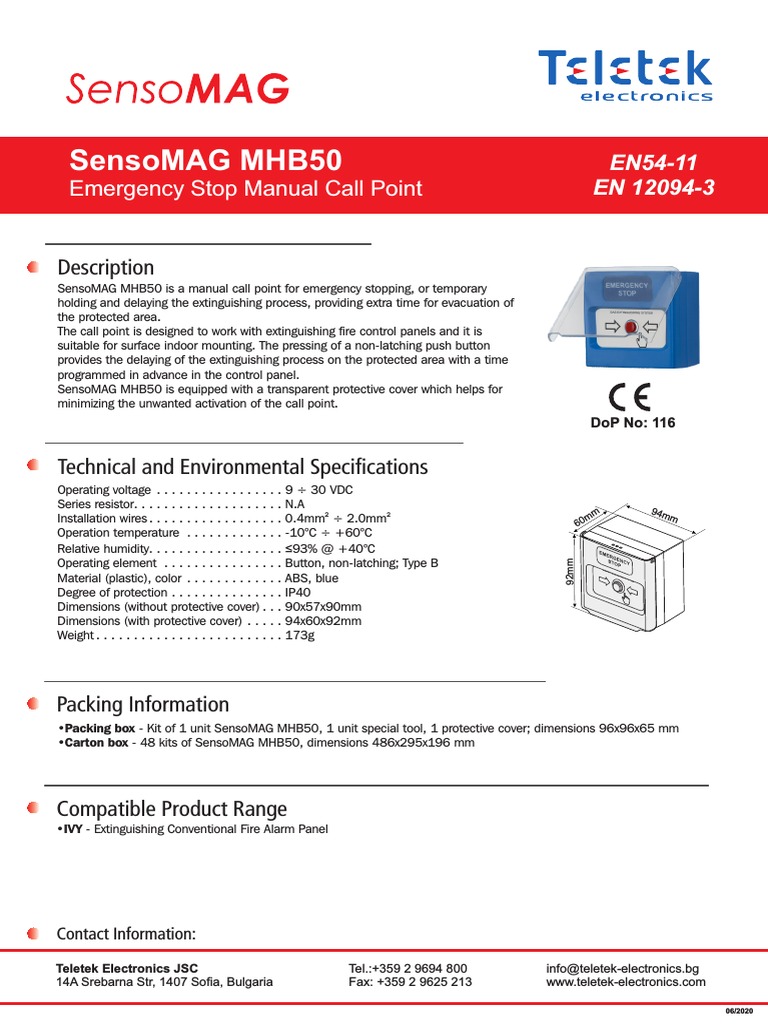 SensoMAG MHB50 Datasheet 062020 | PDF | Electrical Engineering | Electricity