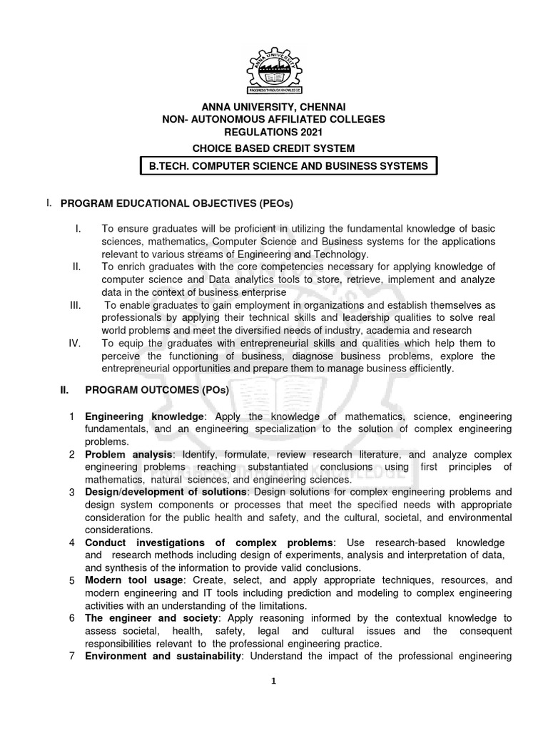 B Tech CSBS | PDF | Engineering | Analytics