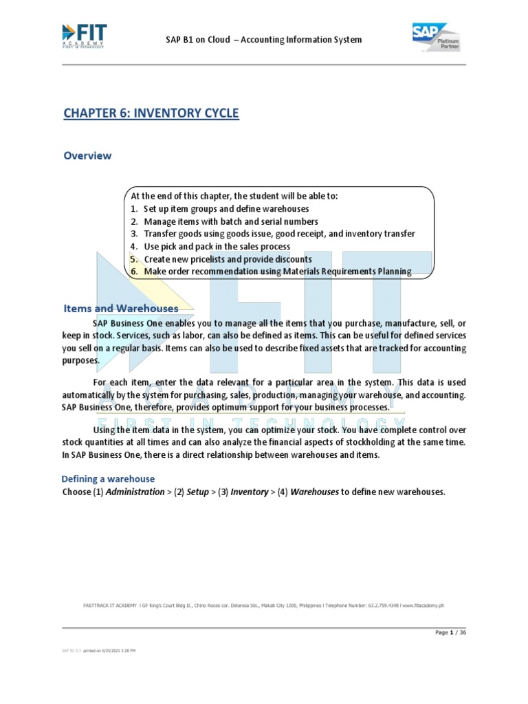 Inventory Management - AIS Instructions 20220720 | PDF | Inventory ...
