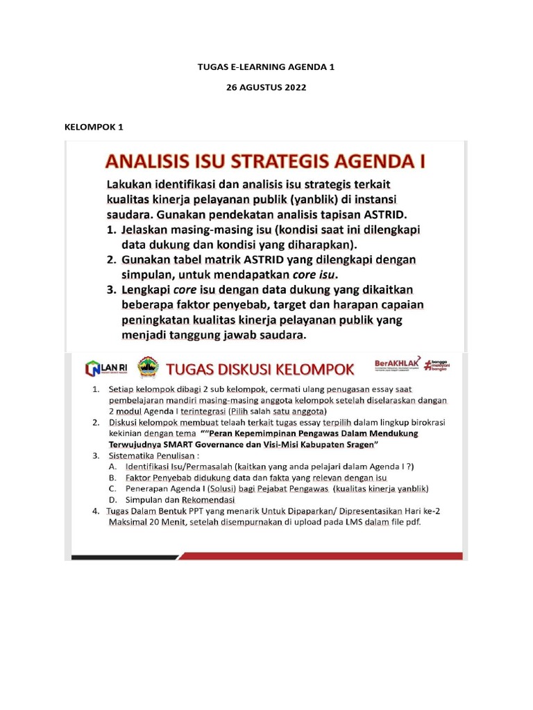 Tugas Agenda 1 E-Learning | PDF