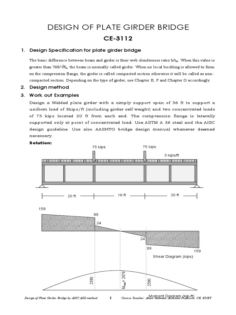 1640247100Plate_Girder_Bridge_Design | PDF | Bending | Bridge