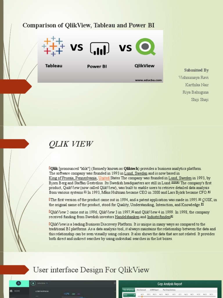 Comparison of QlikView, Tableau and Power BI | PDF | Information ...