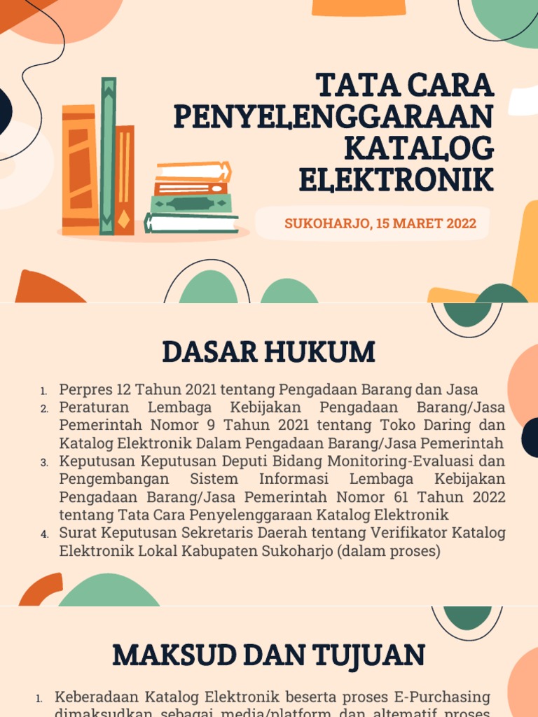 Tata Cara Penyelenggaraan Katalog Elektronik-Slidego | PDF