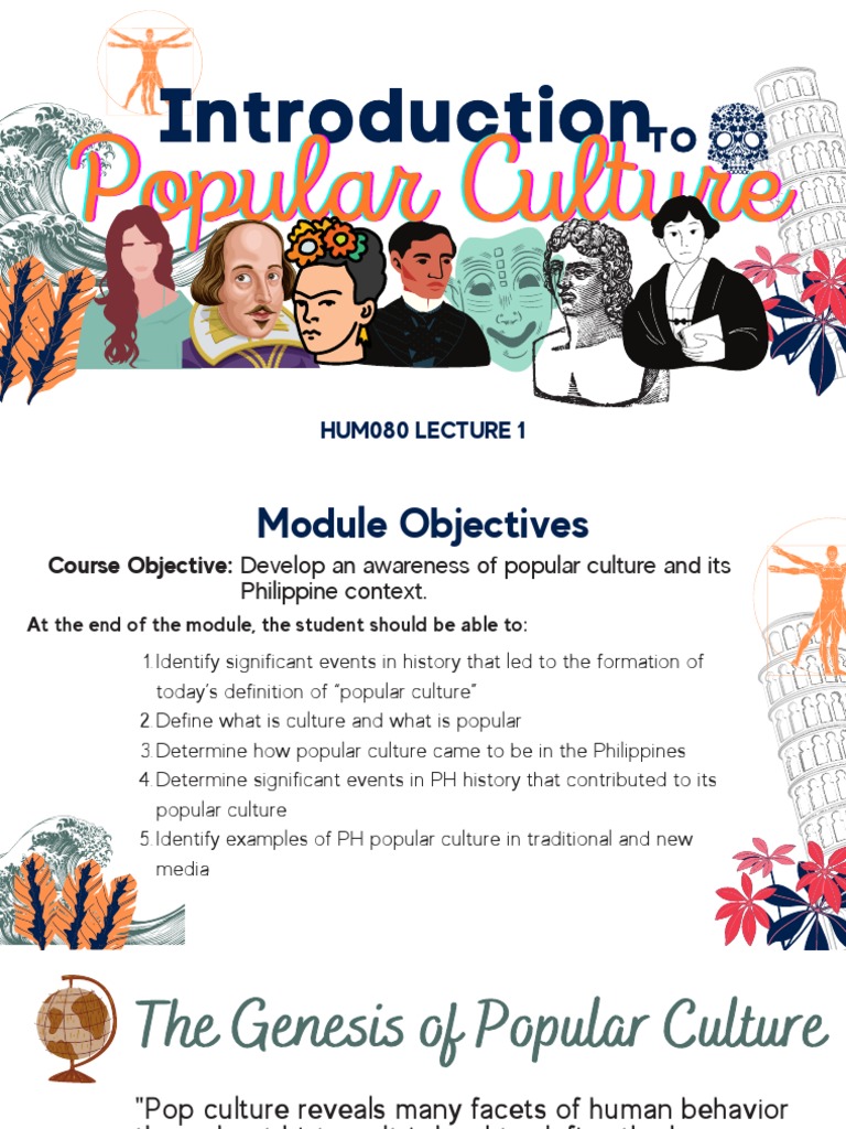 Lecture 1 - Introduction To Popular Culture | PDF