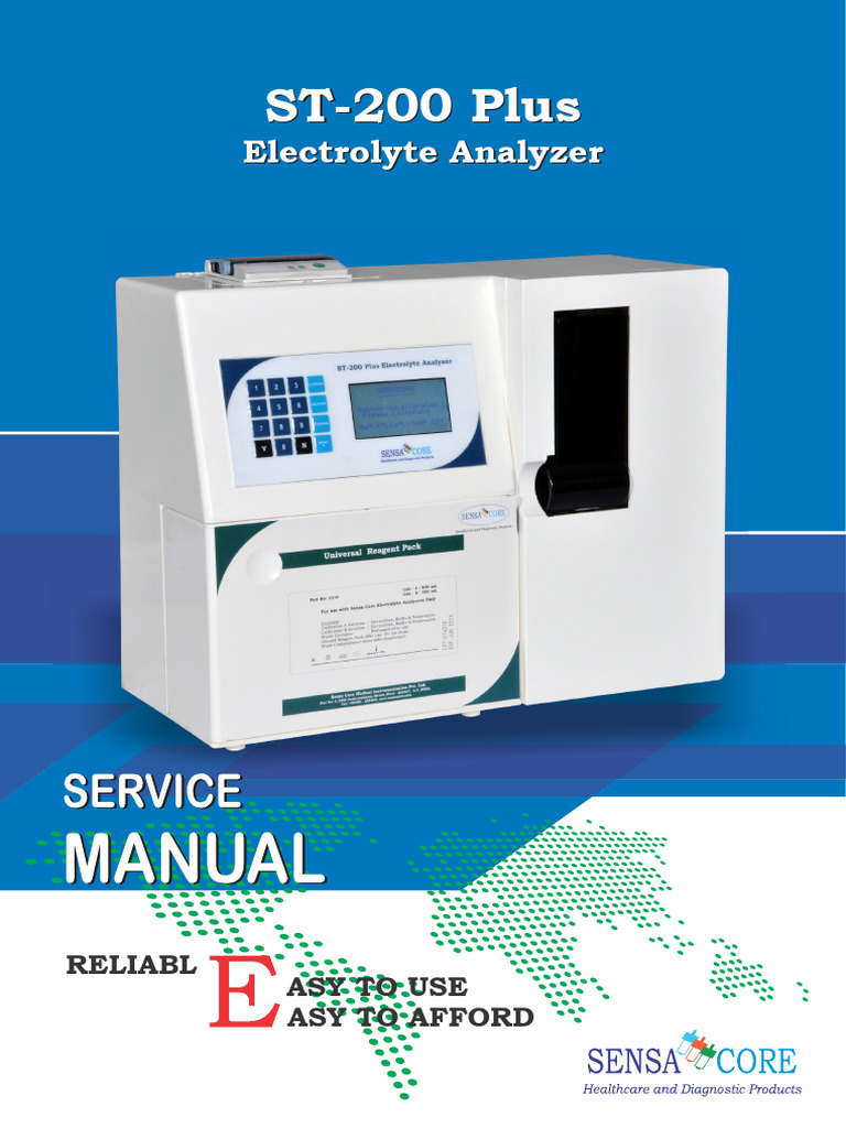 ST-200 Plus Electrolyte Analyzer Manual | PDF | Blood Plasma | Vacuum Tube