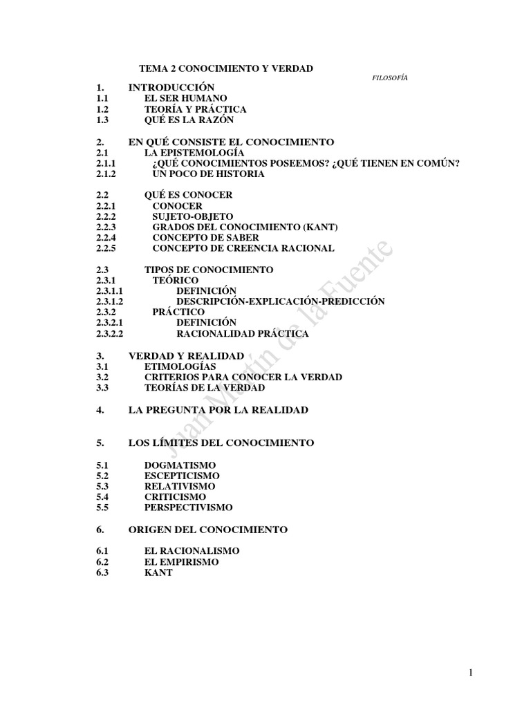 B) Tema 2 Conocimiento y Verdad | PDF | Verdad | Conocimiento