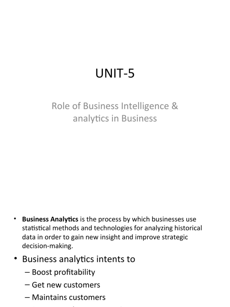 Unit 5 | PDF | Analytics | Business Intelligence