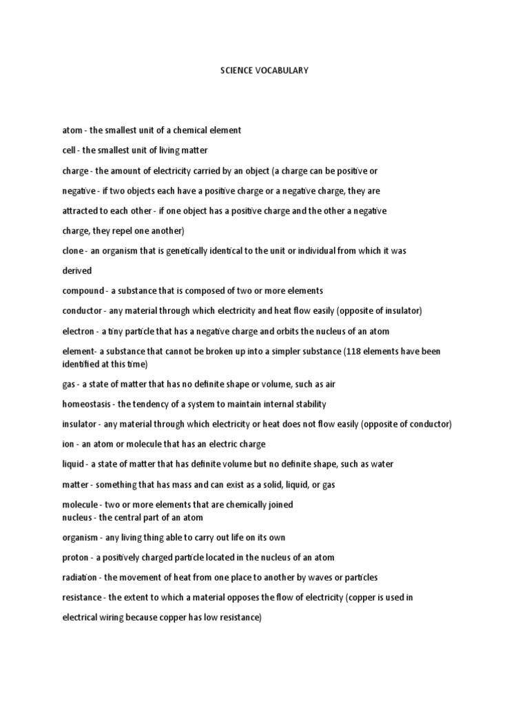 Science Spelling | PDF