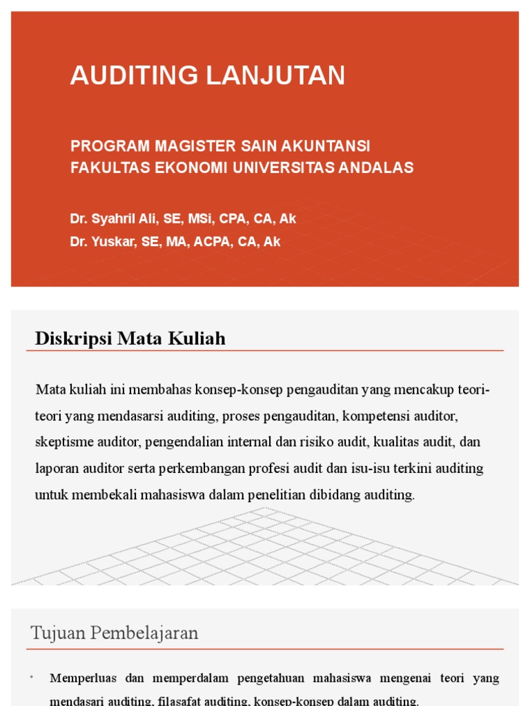 Silabus Auditing Lanjutan-2022-2023 | PDF