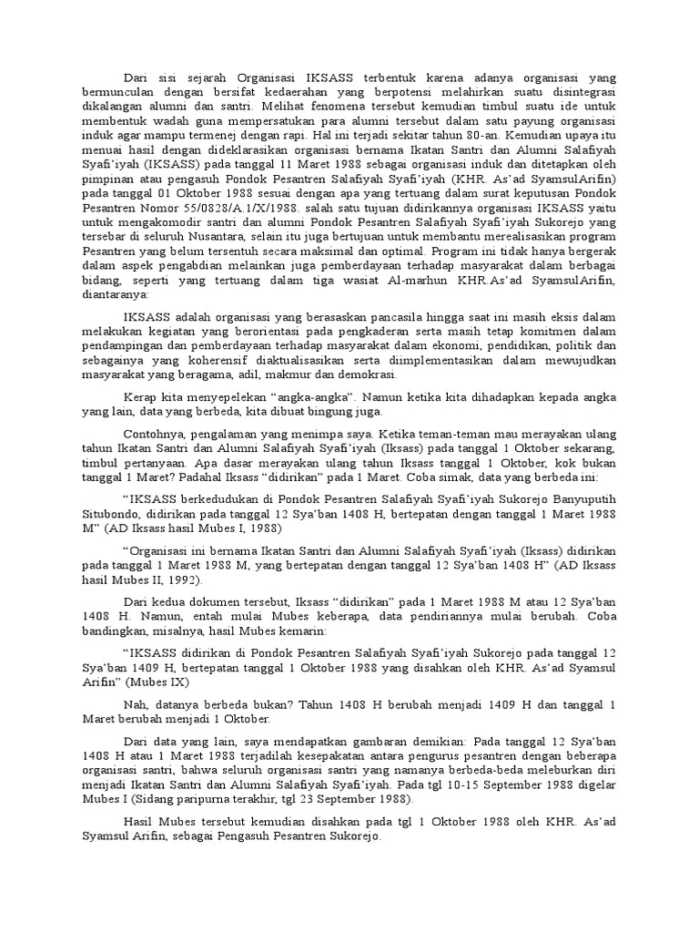 Sejarah IKSASS | PDF