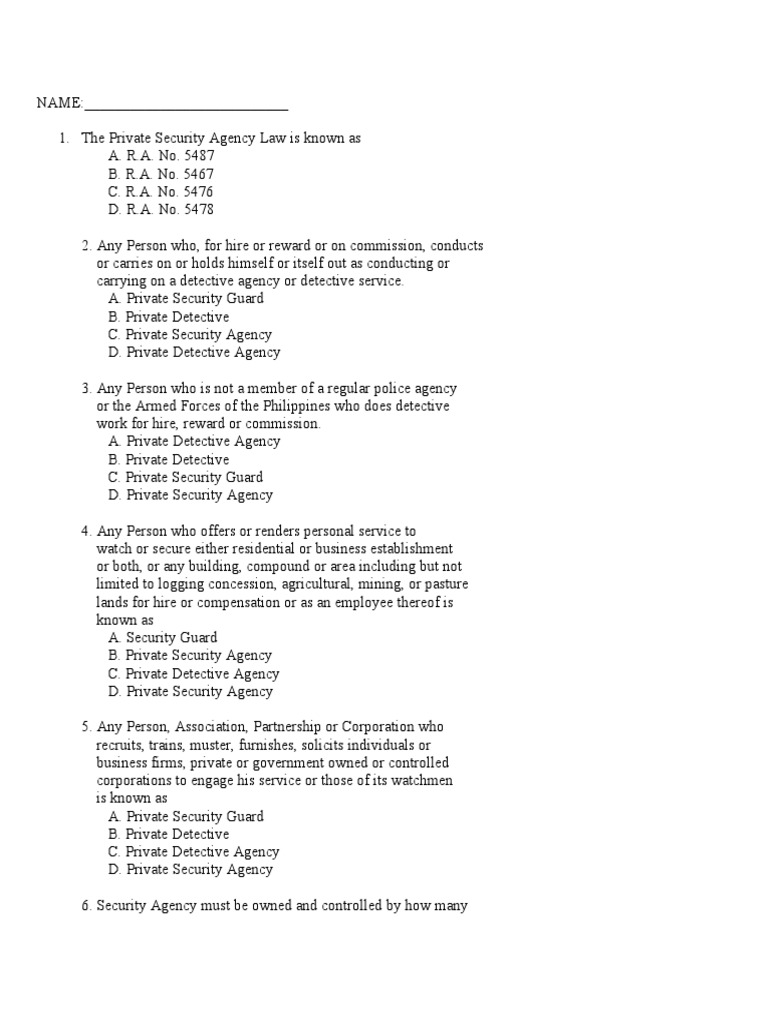 Exam Lea 2 | PDF | Security Guard | Physical Security