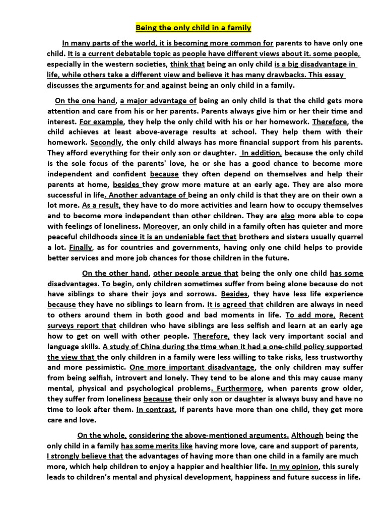 Being The Only One Child in A Family | Download Free PDF | Loneliness ...