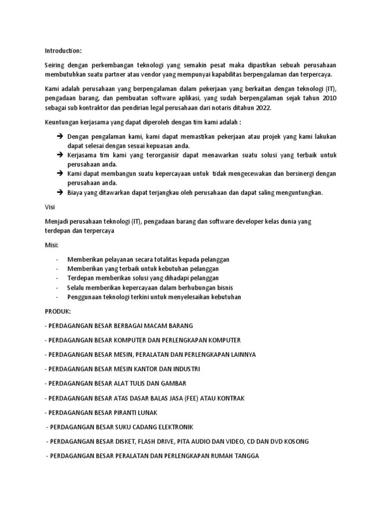 Compro PT Ska | PDF | Teknologi & Rekayasa