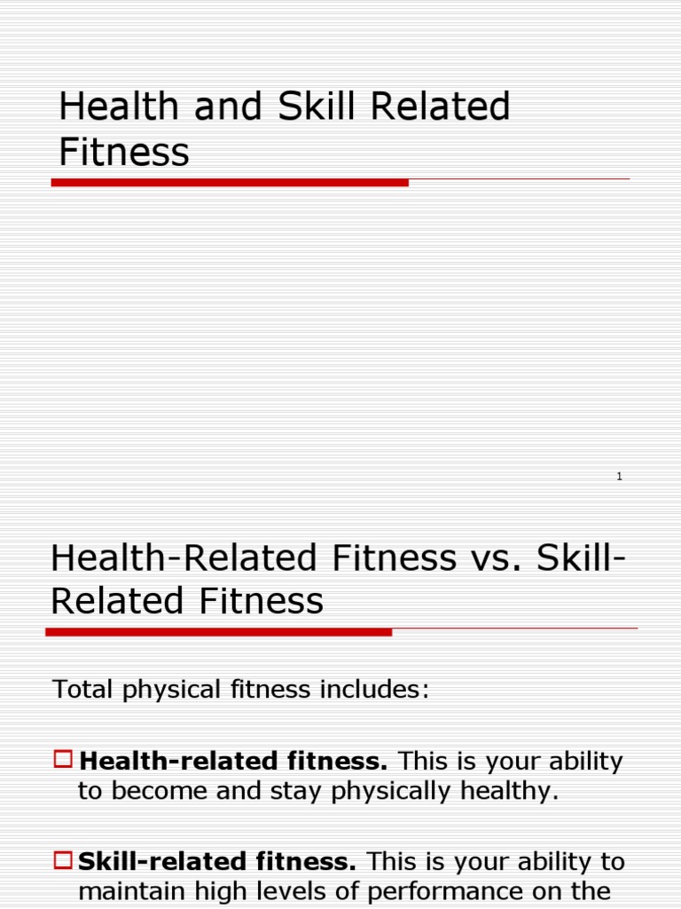 Improve Fitness with Health and Skill Components | PDF | Physical ...