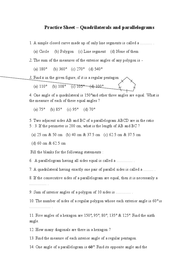 WS G8 Quadrilaterals | PDF | Rectangle | Elementary Mathematics