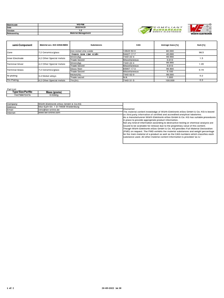 FMD - RCD For (4.7uh Inductor) 74479887247A | PDF | Atoms | Chemical ...