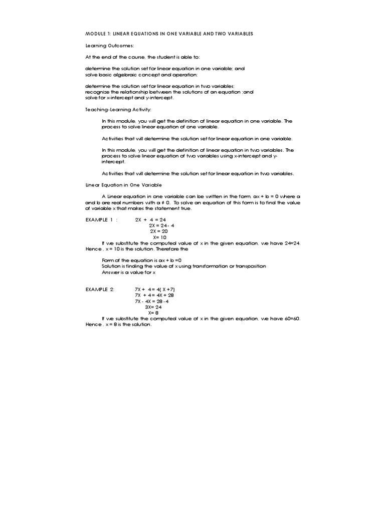 Math 300 Module 1 PDF | PDF | Equations | Variable (Mathematics)
