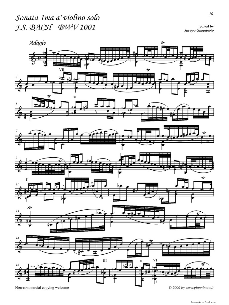 BWV 1001 1003 1005 Guitar | PDF