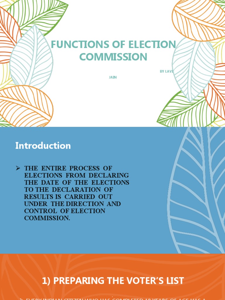 FUNCTIONS OF ELECTION COMMISSION | PDF | Elections | Political Corruption