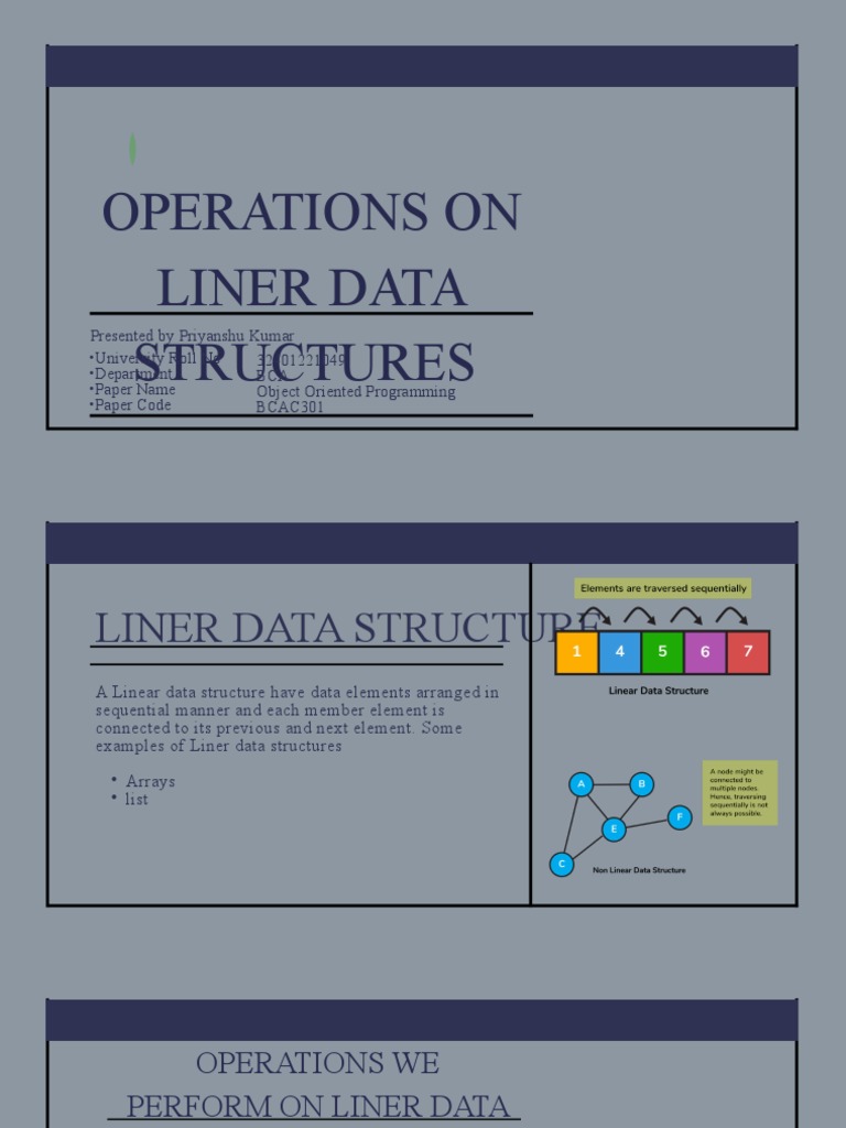 Operation On Liner Data Types | PDF | Array Data Structure | Software Engineering