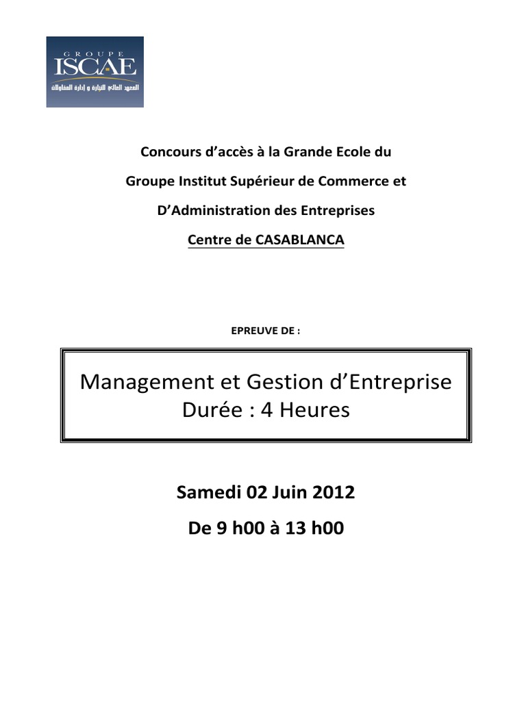 Iscae Compta Gestion 2012 | PDF | Marque de distributeur | Système d'exploitation
