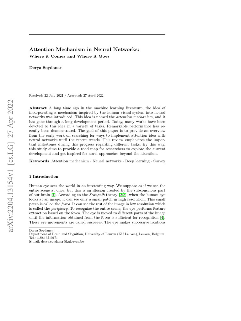 Attention Mechanism in Neural Networks | PDF | Machine Learning | Learning