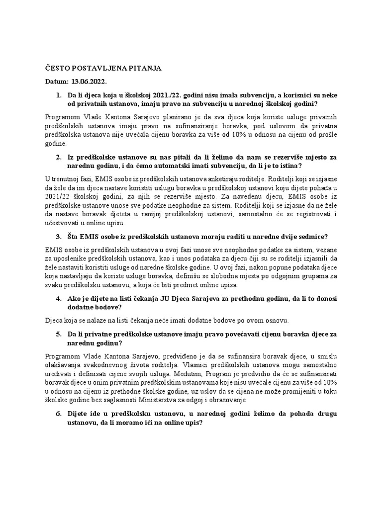 Pitanja I Odgovori | PDF