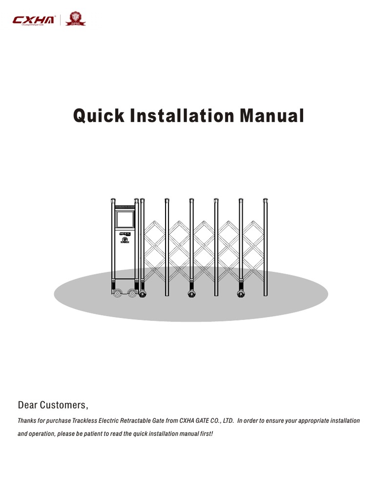 Retractable Gate Quick Installation Manual | PDF | Sensor | Electricity
