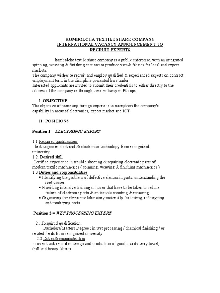 Kombolcha Textile Share Company | PDF | Educational Technology | Textiles