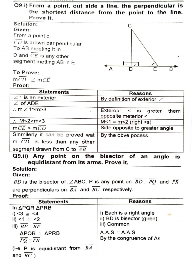 Important Theorem Class 9 New Mathematics Book | PDF
