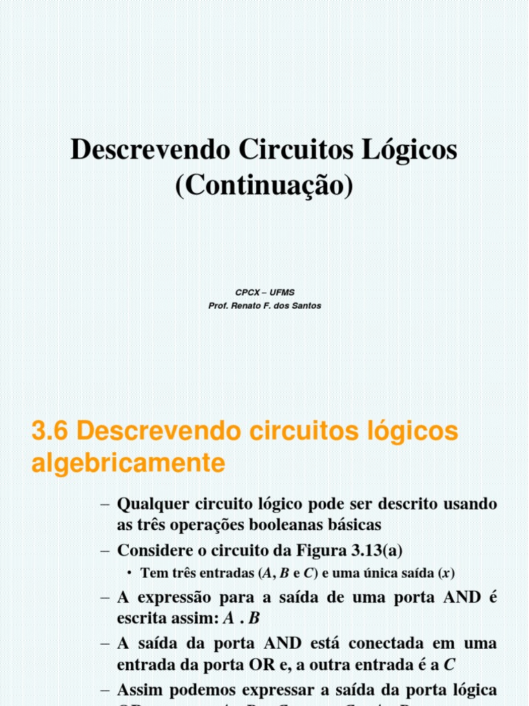 Cap03 2 Circuitos Logicos | PDF | Lógica | Rede elétrica