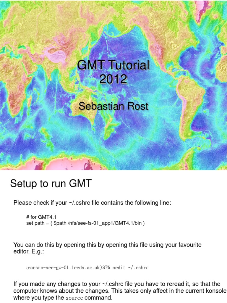 GMT Tutorial Presentation | PDF | Computing | Software