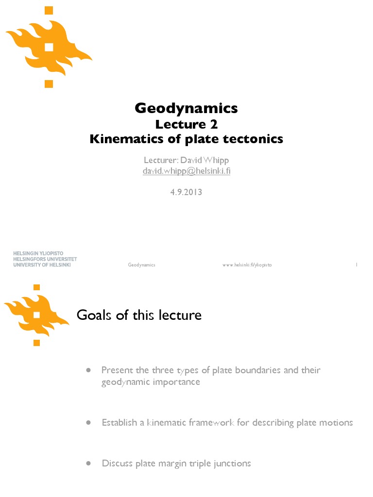 Kinematics of Plate Tectonics | PDF | Plate Tectonics | Nature