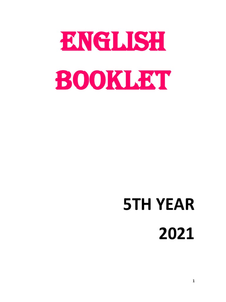 English Booklet (5th Year) 2021 | PDF | Perfect (Grammar) | Linguistics