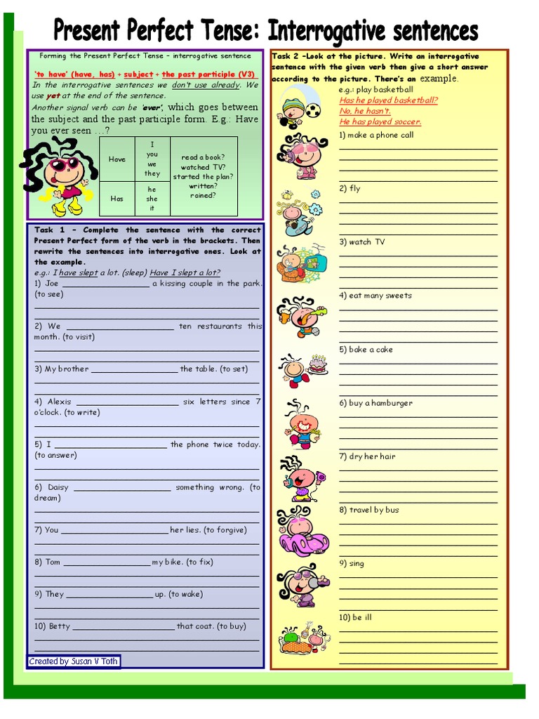 Present Perfect Tense Interrogative Sentence Eleme Grammar Guides ...