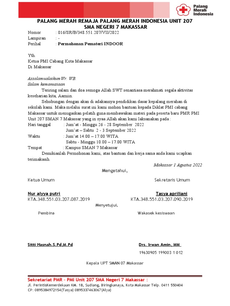 Surat Permohonan PMI | PDF