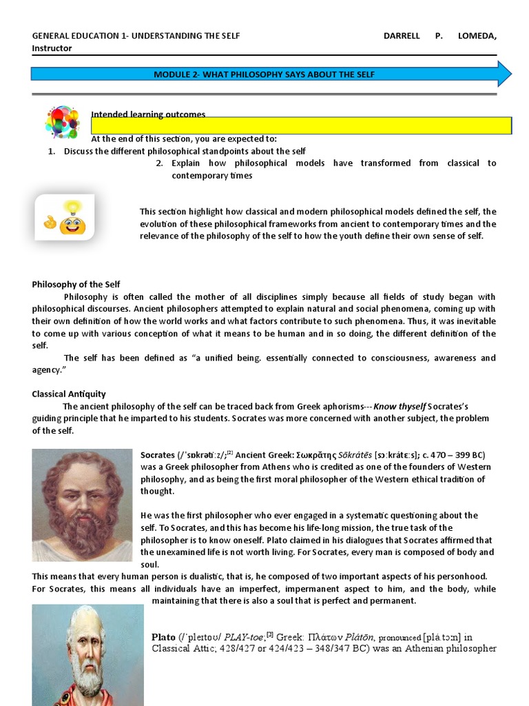 Understanding The Self Module 2 Answer | PDF | Rationalism | Empiricism