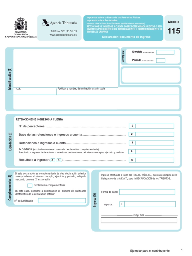 Modelo 115 Irpf | PDF | Impuestos | Impuesto sobre la renta