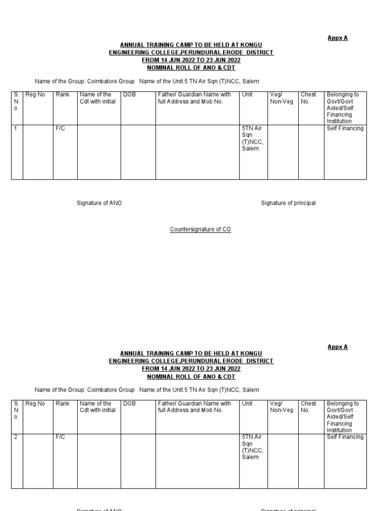 Nominal Roll For First Years - Aji | PDF