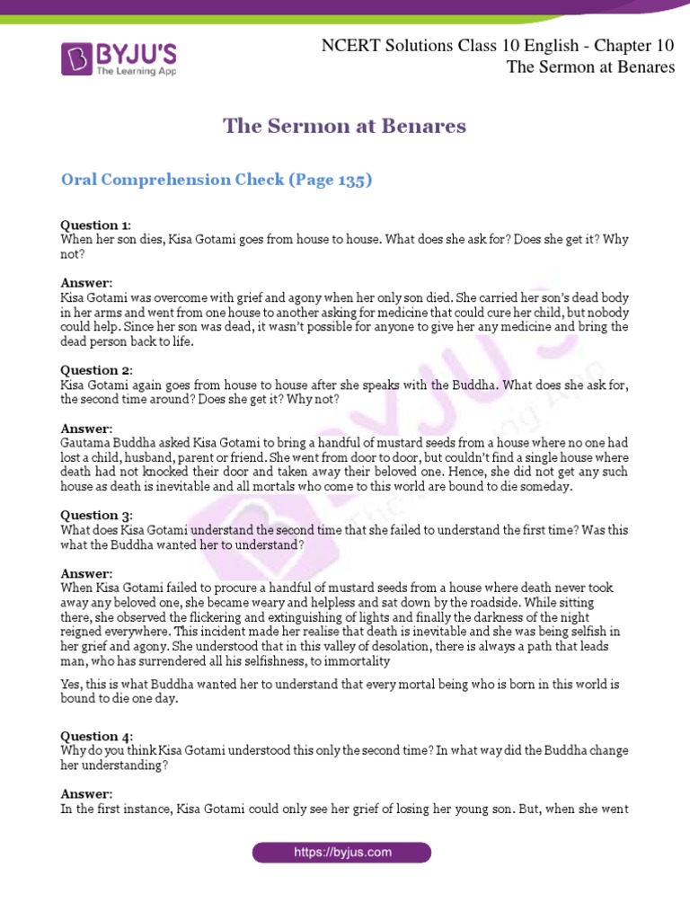 Ncert Solutions Feb2021 First Flight Class 10 English Chapter 10 | PDF ...
