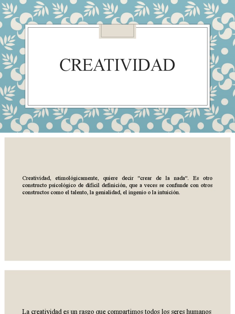 Definición y Expresión de Creatividad | PDF | Relaciones personales ...